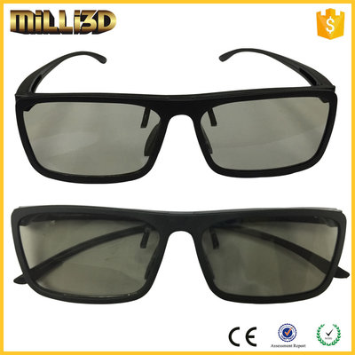 Circular or linear Polarized Disposable Universal 3D Glasses Cinema black color