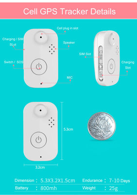 Small Personal Position Tracker / SOS Alarm GPS Tracker Personal Use