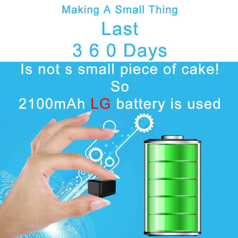 Battery Powered Magnetic GPS Auto Tracker , Wireless GPS Tracker 2100mAh 360 Days Standby