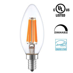 Candle Shaped LED Energy Saving Light Bulbs , C35 LED Candelabra Bulbs E12 E14 Socket