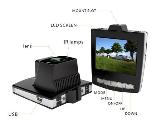 1080P Car Mobile DVR 2.0inch TFT 120degree wide angle lens CMOS HDMI output