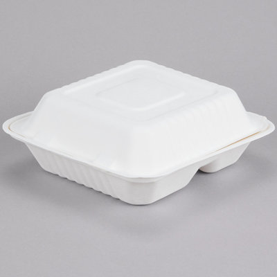 9"x6" biodegradable bagasse food container disposable tableware