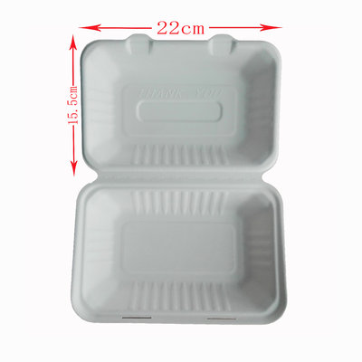 9"x6" biodegradable bagasse food container disposable tableware