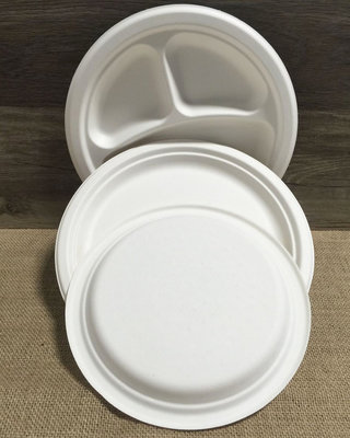 10inch disposable sugarcane plates bagasse pulp tableware compostable food plate