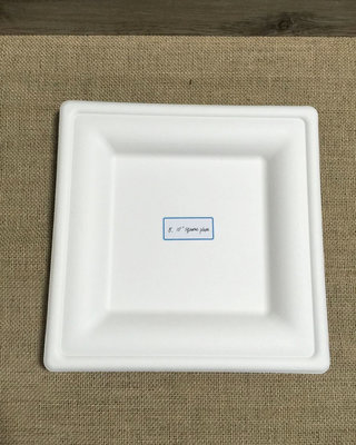 7inch without compartment round bagasse pulp plate biodegradable compostable sugarcane fiber plates