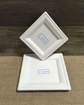 10inch 100% biodegradable bagasse plate square compostable sugarcane plate