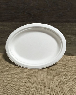 12.5" x 10"inch disposable oval plates biodegradable sugarcane bagasse plate