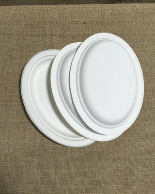 12.5" x 10"inch disposable oval plates biodegradable sugarcane bagasse plate