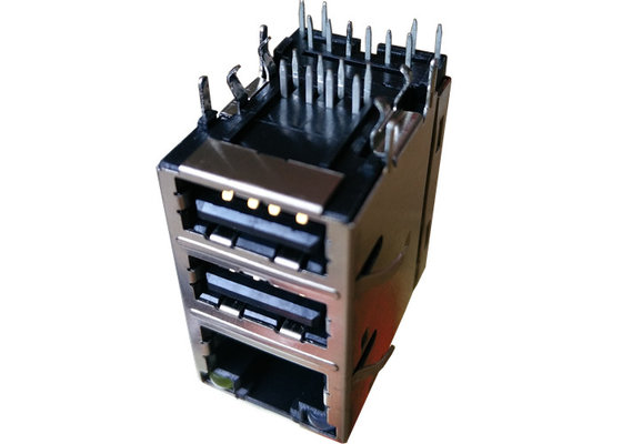 C893-1DX1-E5 With Dual USB Conn Magjack 3Port 100 Base-T RJ45 Shielded