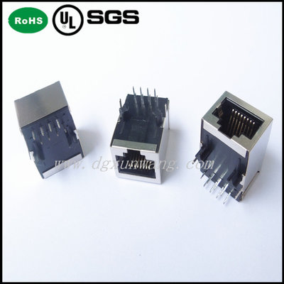 Single Port RJ45 Connector with Integrated Magnetics