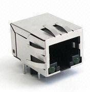 Single Port RJ45 Connector with Integrated Magnetic, Tab Dow