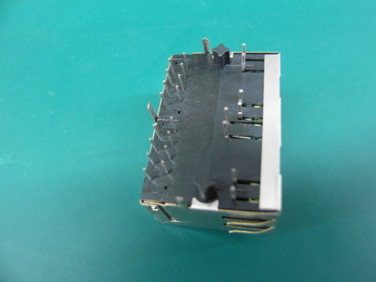 USB Hub 100Base 2 Port RJ45 Socket With Transformer Surface Mount , TAB Down