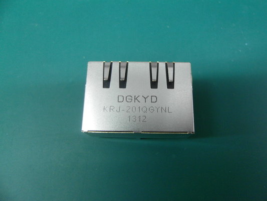 10/100/1000base RS232 10p8c RJ45 Connector With LED Tab-Down KRJ-201QGYNL