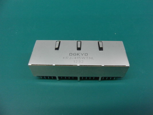90° Switch 8P8C Shielded 4 Port RJ45 Jack With Magnetics Networking Use