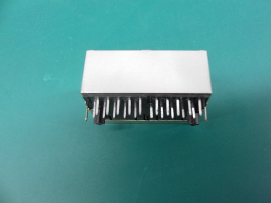 1 X 2 Port Lan 1000M 10 Pin RJ45 Connector With Internal Magnetics Tab-Down
