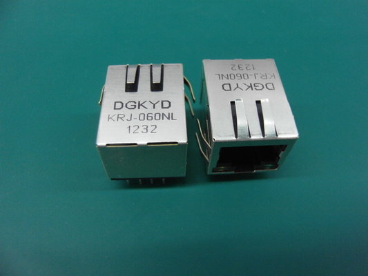 CAT5 100Base Side Entry PCB RJ45 Jack Vertical / Ethernet RJ-45 with LEDS KRJ-060NL