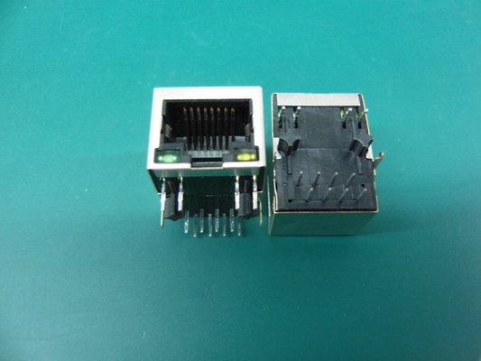 HR911102A 10/100Base Ethernet Magnetic RJ45 Jack With LED Tab-down 21.3mm