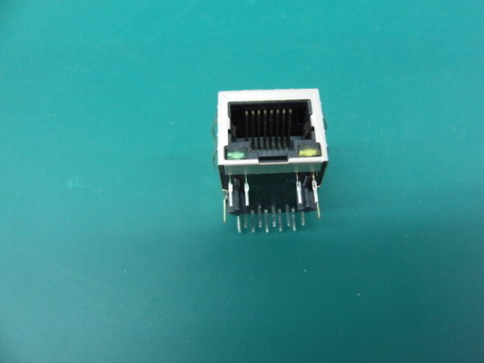 10 / 100 / 1000 Base-T LED RJ45 PCB Connector Rohs Compliant 1 X 1 Port 21.3mm