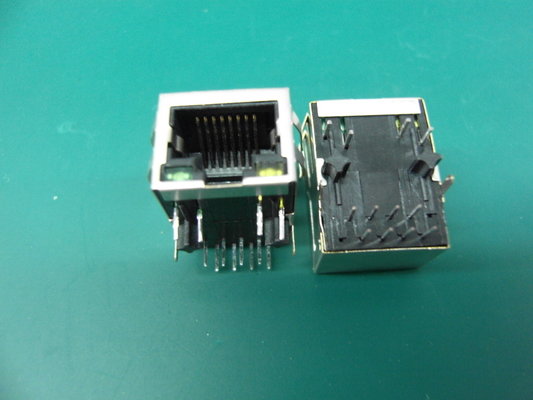Network UTP Modular RJ45 Jack Single Port With LED Length 0.85inch