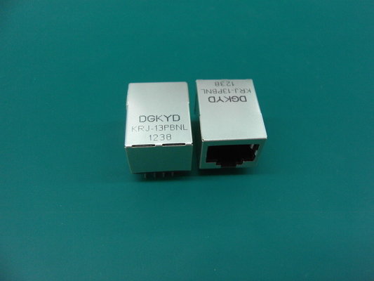 90° PCB Shield Modular RJ45 Jack 10 / 100Base-Tx PA66 with Metal Shell