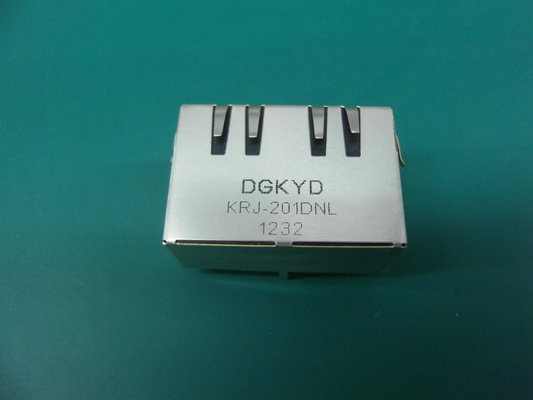 Two Port Lan Modular RJ45 Jack , Right Angle UTP Joiner With Transformer