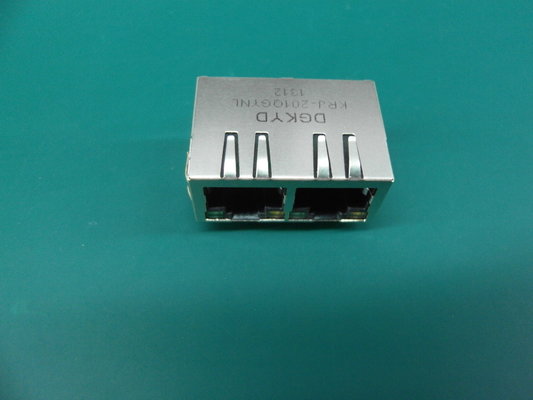 1000M IEEE 1 x 2 Port 90 Degree RJ45 Receptacle Module For Transceiver TAB Down