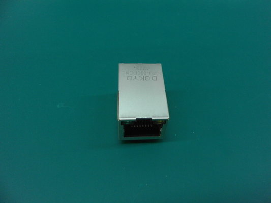10 / 100Base-T Cat 5e RJ45 Connector With Magnetics LED , 25.4mm Length OEM