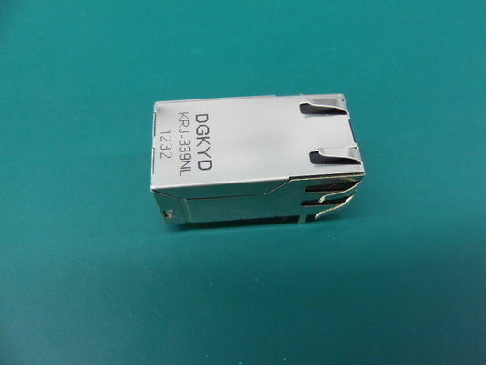 10 / 100 / 1000Base 12 Pin USB Hub Shieded RJ45 Single Port Tab-Up , 33mm Length JKO-0036NL