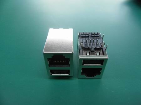 Micro Panel Mount RJ45 USB Connector Male Head , High Frequency