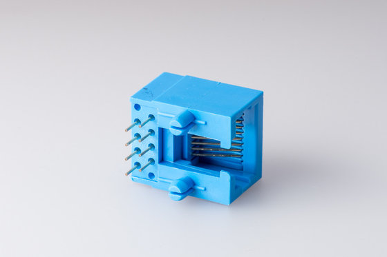 Full Plastic RJ11 RJ45 Jack Without Led Tab Down 8P8C  Single Port Color Blue