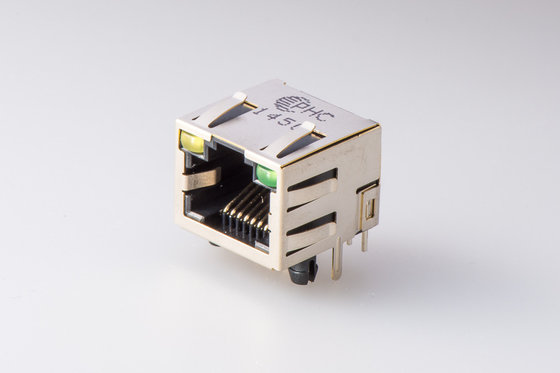 Shielded RJ45 Modular Jack 8P8C Single Port  With LED Gold Plated
