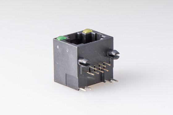 Full Plastic RJ11 RJ45 Jack With Led TAB UP 8P8C  Single Port Without Transformers