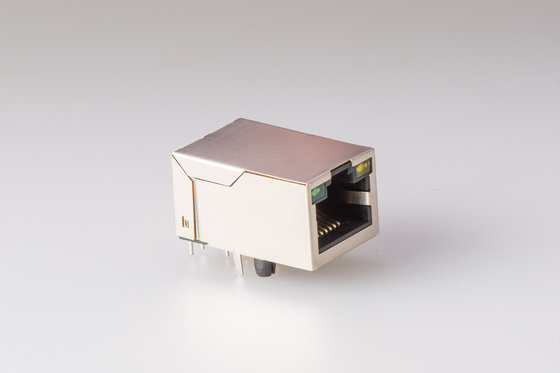 25.4L Magnetic RJ45 Jack Network Socket Female Connector Side Enter  With Shield