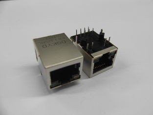 PBT Black Magnetic RJ45 Jack, 10/100base Tab Down Shield RJ45 Transformer w/o led