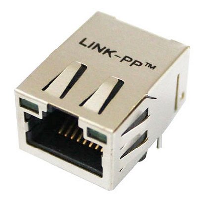 Right Angle / Low-Profile RJ45 Jack , 1 x 1 Port Telephone RJ45