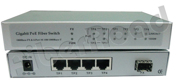 1 Port SFP 4 Port Rj45 Power Over Ethernet POE Optical Fiber Switch 25W