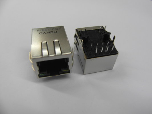 10/100base Tab Down Transformer RJ45, RJ45 Single Port Connector with LED