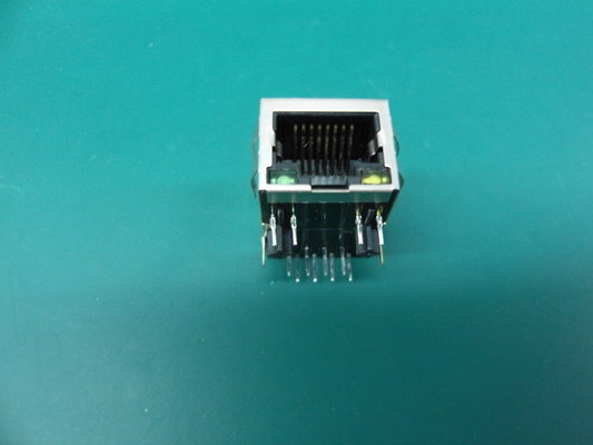 1 X 1 Vertical Mount LEDS Magnetic RJ45 Single Port Jack CAT6 With Side Entry
