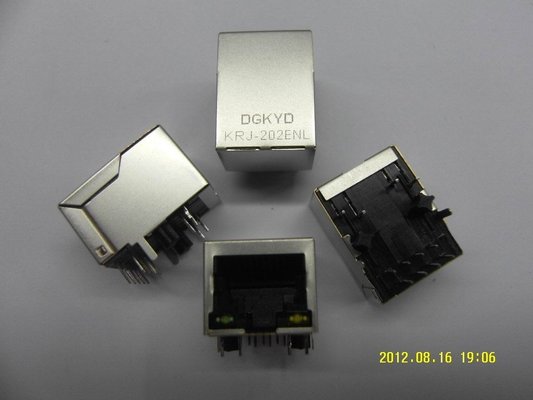 21.3mm 1*1 Tab Down RJ45 with 10/100/1000base Transformer / Filter for Internet Set-top Box applications, 10 Pin Rj45 Co