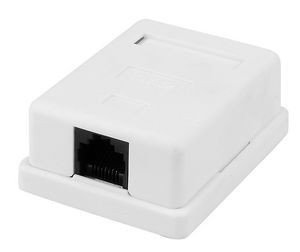 Surface Mount Box Dual Port RJ45 Network Keystone Jack with Ethernet or Telephone port