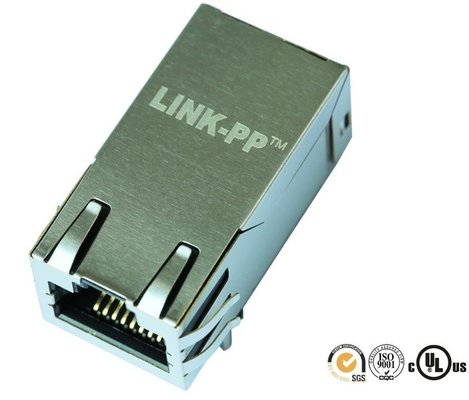RJ45 Lan Jack  PCS 0813-1X1T-23-F With 10 / 100 /1000Base-TX Magnetics