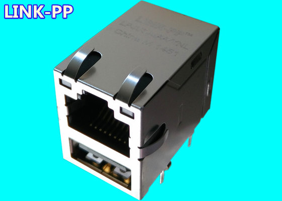 RC-122C09-015 USB RJ45 Jack LPJU3101AONL With Orange and Green /  Yellow LEDs