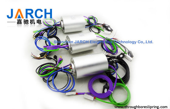 IP54 Power / signal through bore slip ring RJ45 / USB Connector