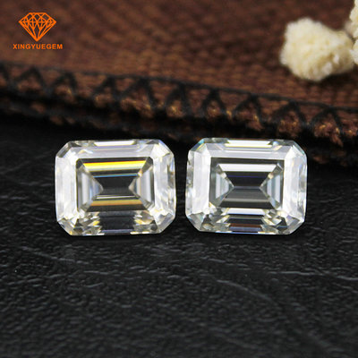 Hotselling Emerald faceted cut 9.5*8.5mm 3.5 carat colorless off white synthetic jewelry moissanite