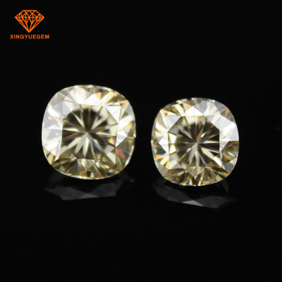 Champagne diamond color 1 carat Test positive cushion cut moissanite