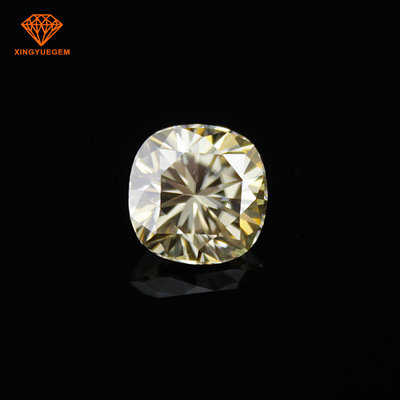 Champagne diamond color 1 carat Test positive cushion cut moissanite