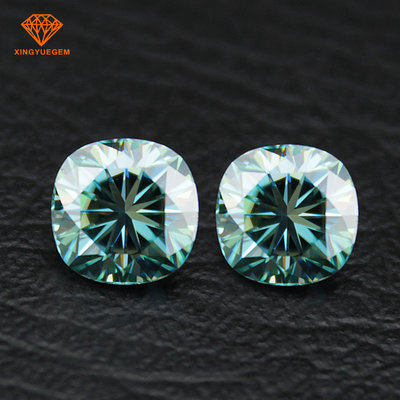 Green Cushion shaped 6.5*6.5mm 1 carat moissanite synthetic diamond loose