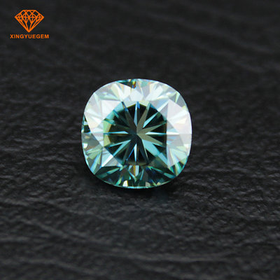 Green Cushion shaped 6.5*6.5mm 1 carat moissanite synthetic diamond loose