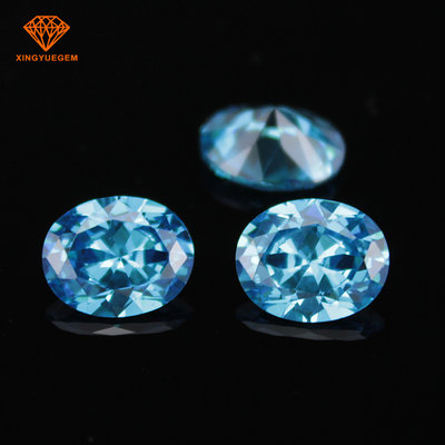 China factory manufacture 10*14mm oval auqua synthetic cubic zirconia gemstone