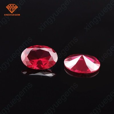 China factory wholesale oval shape 5# synthetic loose ruby gemstone